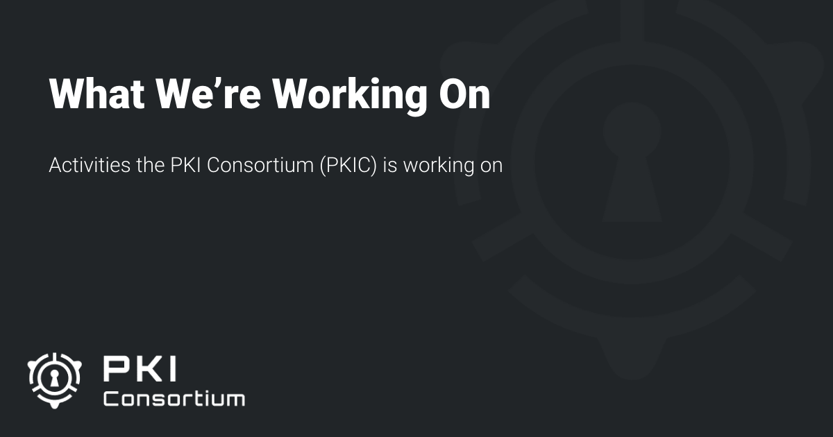 What We’re Working On | PKI Consortium