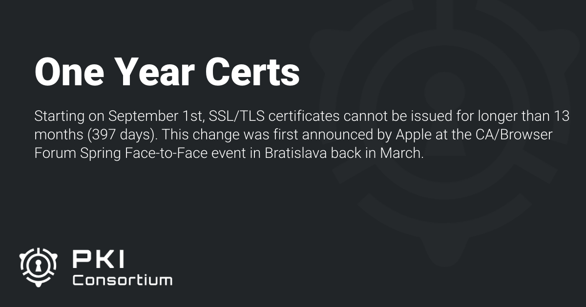 One Year Certs | PKI Consortium