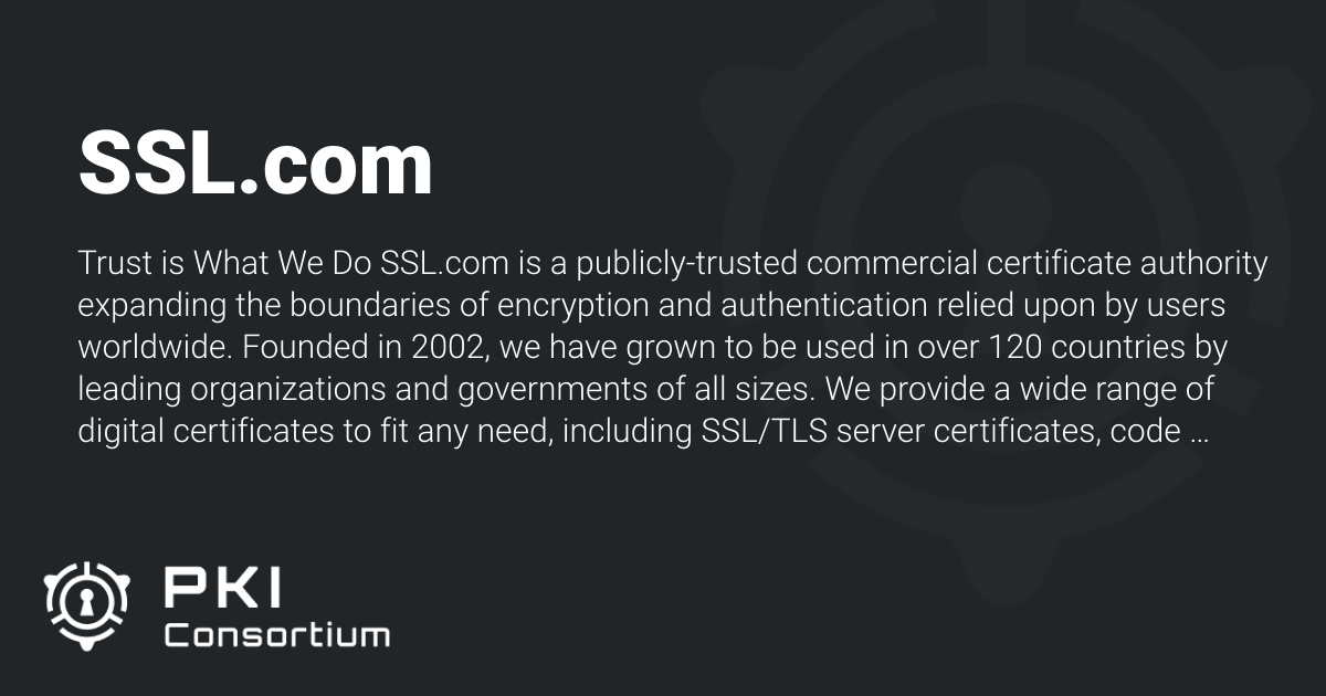 SSL.com | PKI Consortium